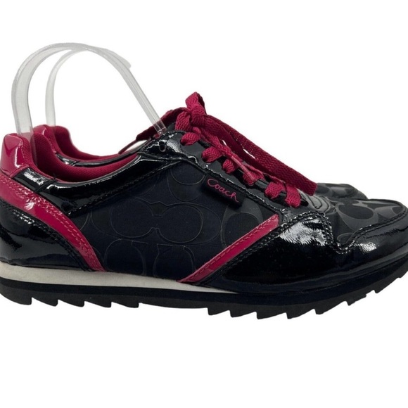 Coach | Shoes | Coach Debra Sneaker Womens 75 Black Berry Signature ...